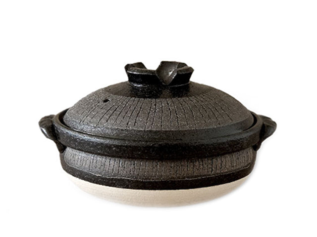 Donabe Tokusa | Horsetail Stripe Earthenware Hotpot Made in Japan ...