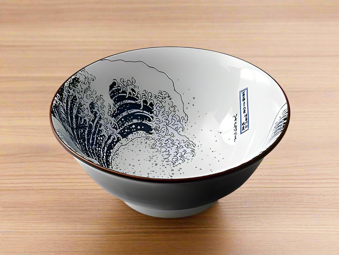 Kanagawa Ramen Bowls | Great Wave Pattern Ceramic Made in Japan ...